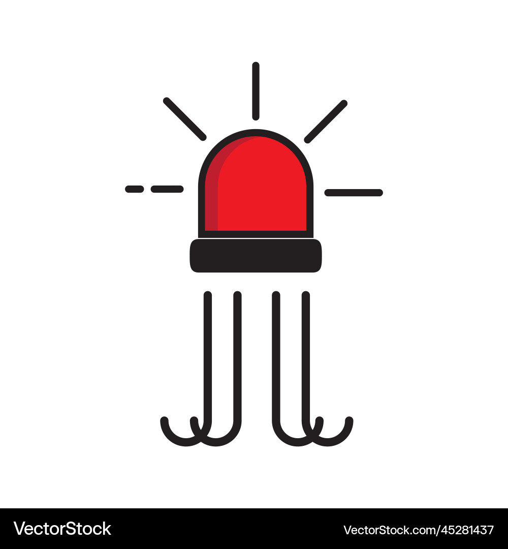 Red sirine icon logo Royalty Free Vector Image