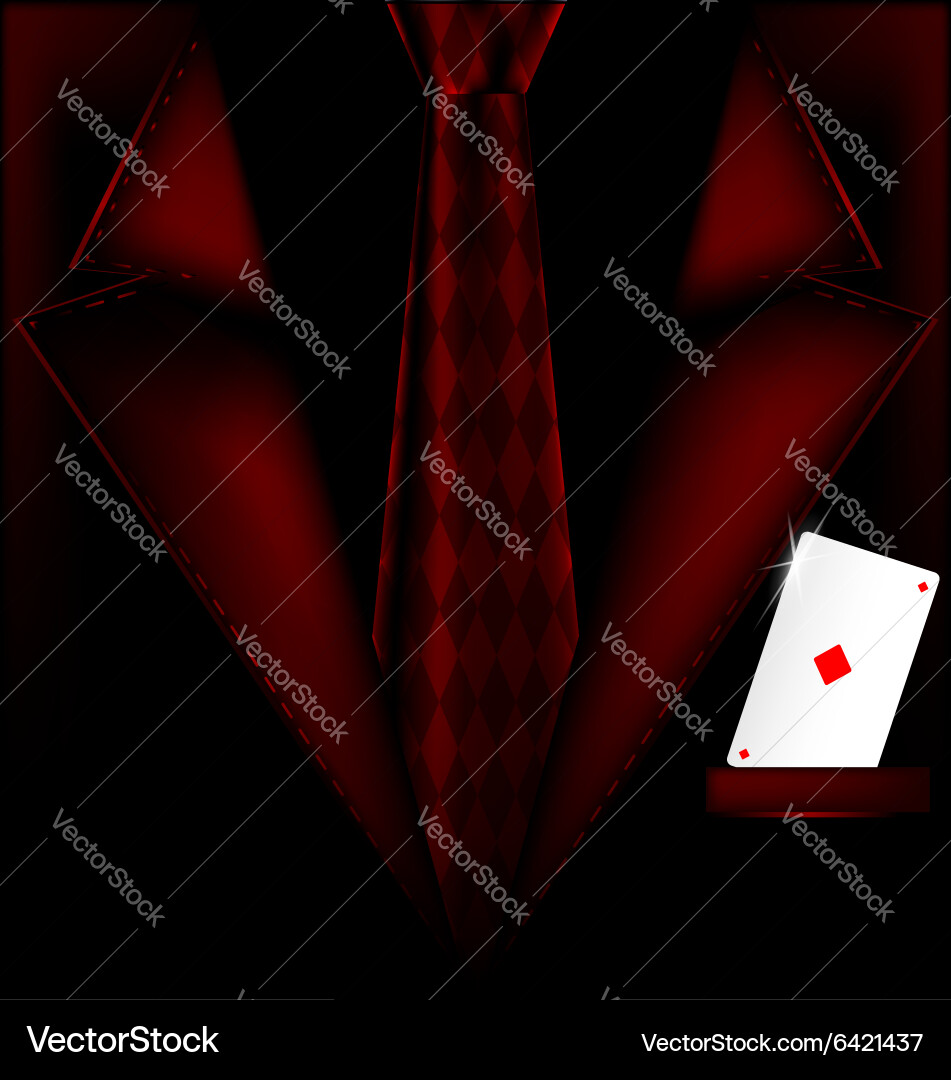 Red suit and ace of diamonds Royalty Free Vector Image