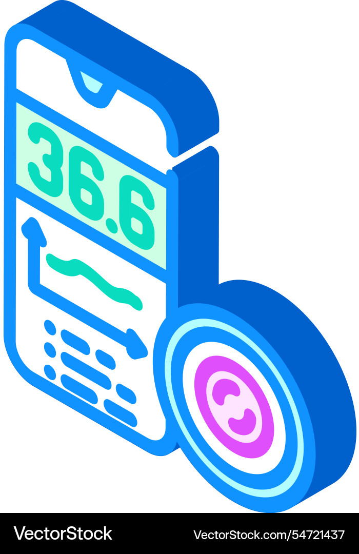 Temperature sensor wearable isometric icon Vector Image