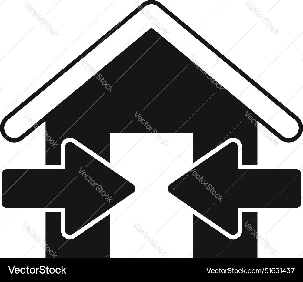 Two way transferring arrows pointing to house icon