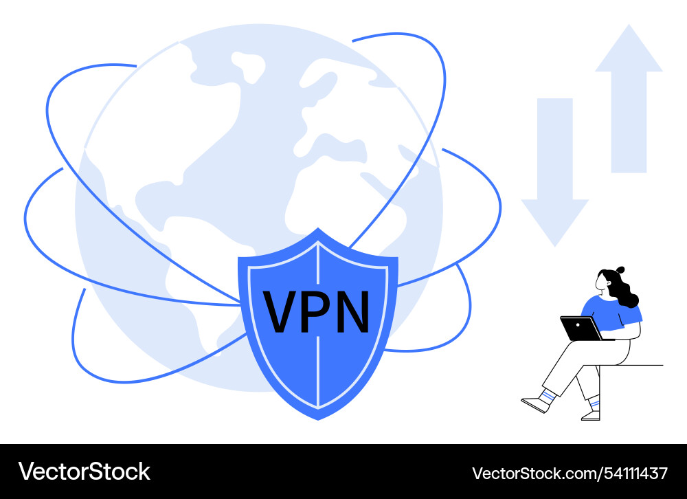 Virtual private network vpn security shield Vector Image