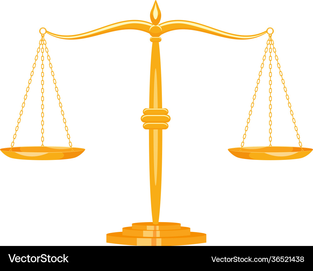 Antique scales isolated Royalty Free Vector Image