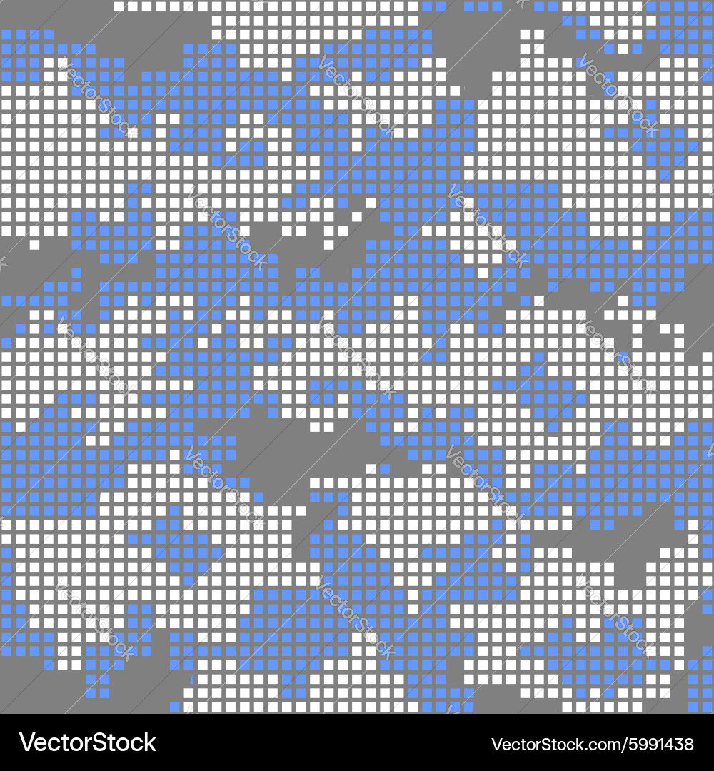 Blue Pixel Camo Pattern Royalty Free Vector Image