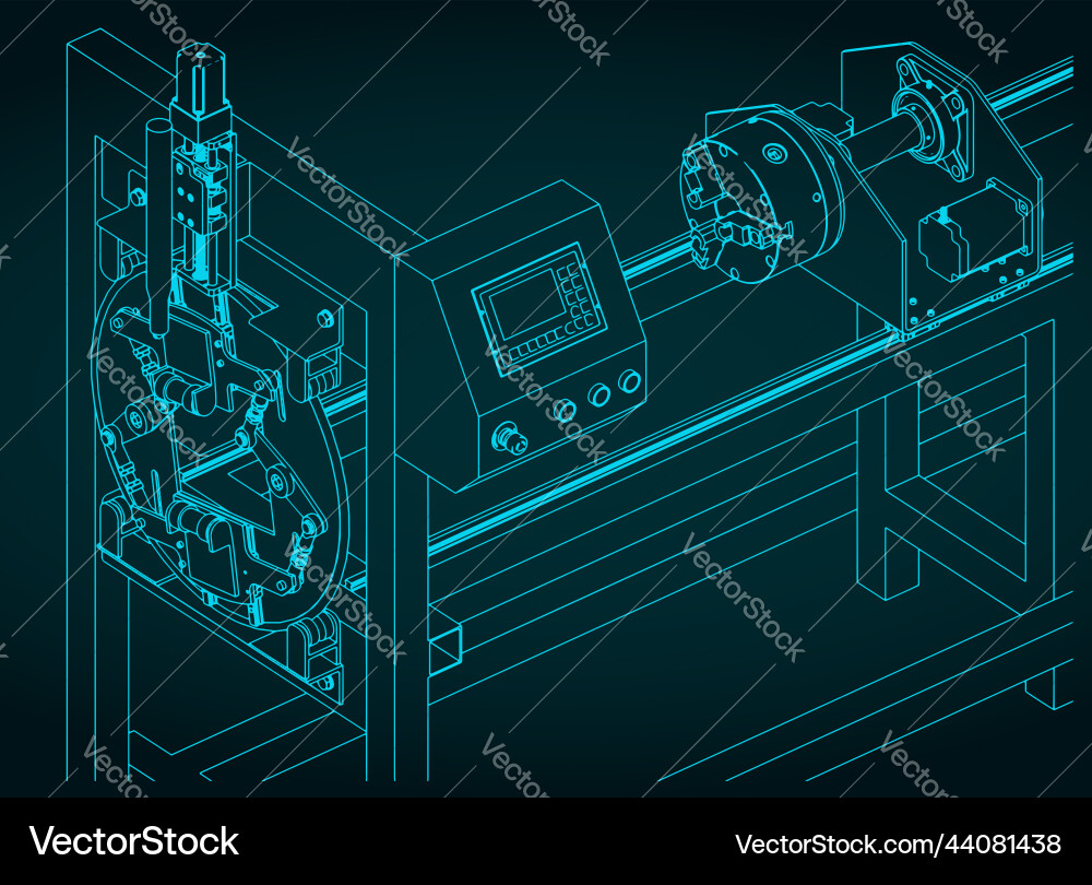 Cnc pipe cutting machine Royalty Free Vector Image