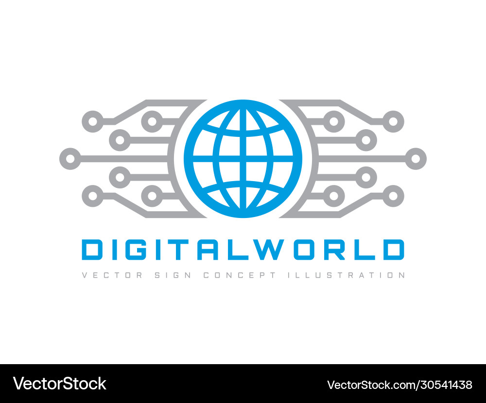 Digital world - business logo template Royalty Free Vector