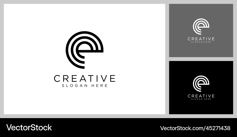 Elegant 'E' Initial Logo Template Royalty Free Vector Image