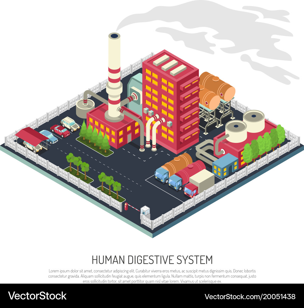 Factory isometric composition Royalty Free Vector Image