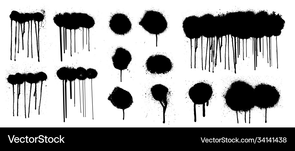 Great graffiti spray collection Royalty Free Vector Image