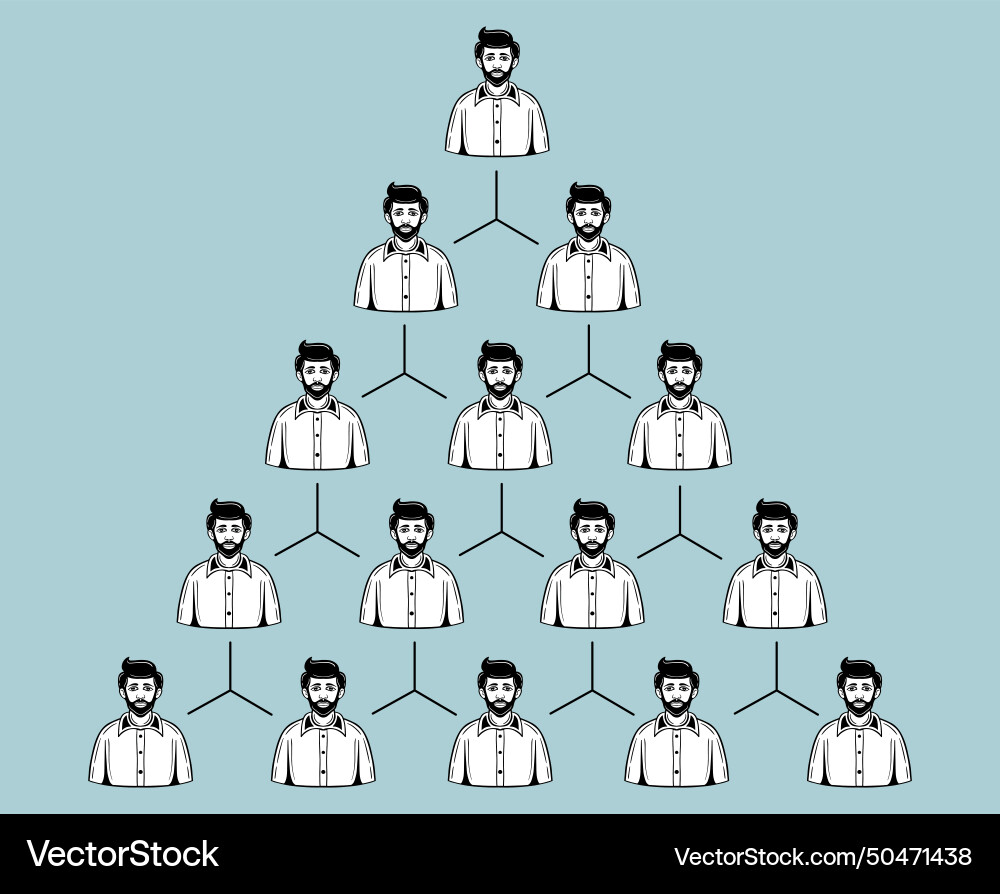 Hierarchy structure organization hand Royalty Free Vector