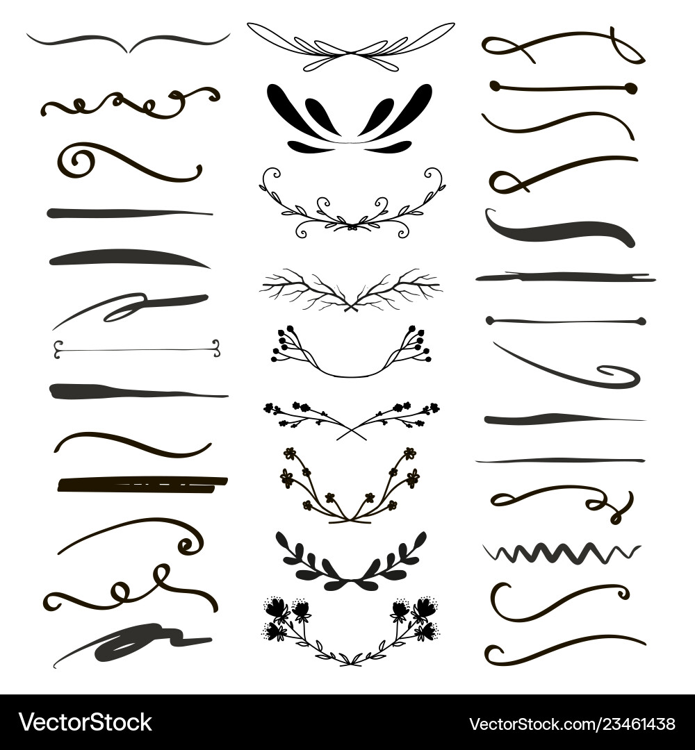 Line borders text dividers elements Royalty Free Vector