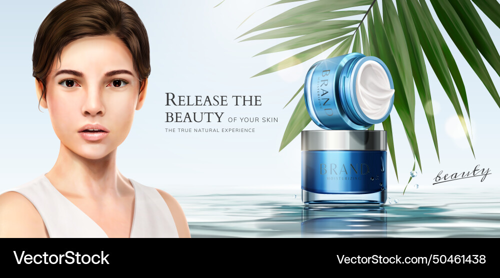 Moisturizing cream jar ads Royalty Free Vector Image