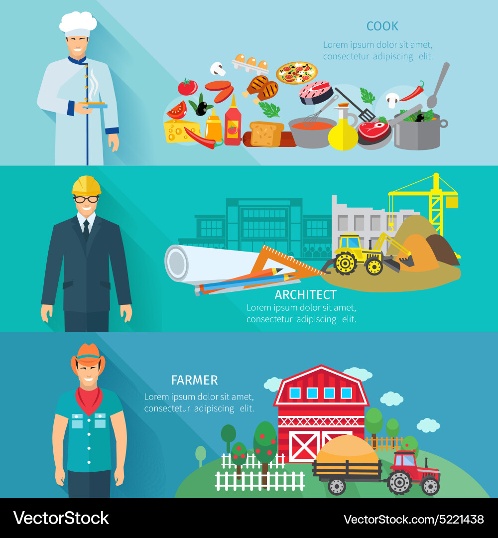 Profession banner set Royalty Free Vector Image