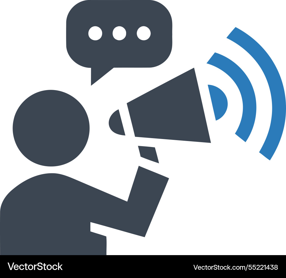 Public speaking icon Royalty Free Vector Image