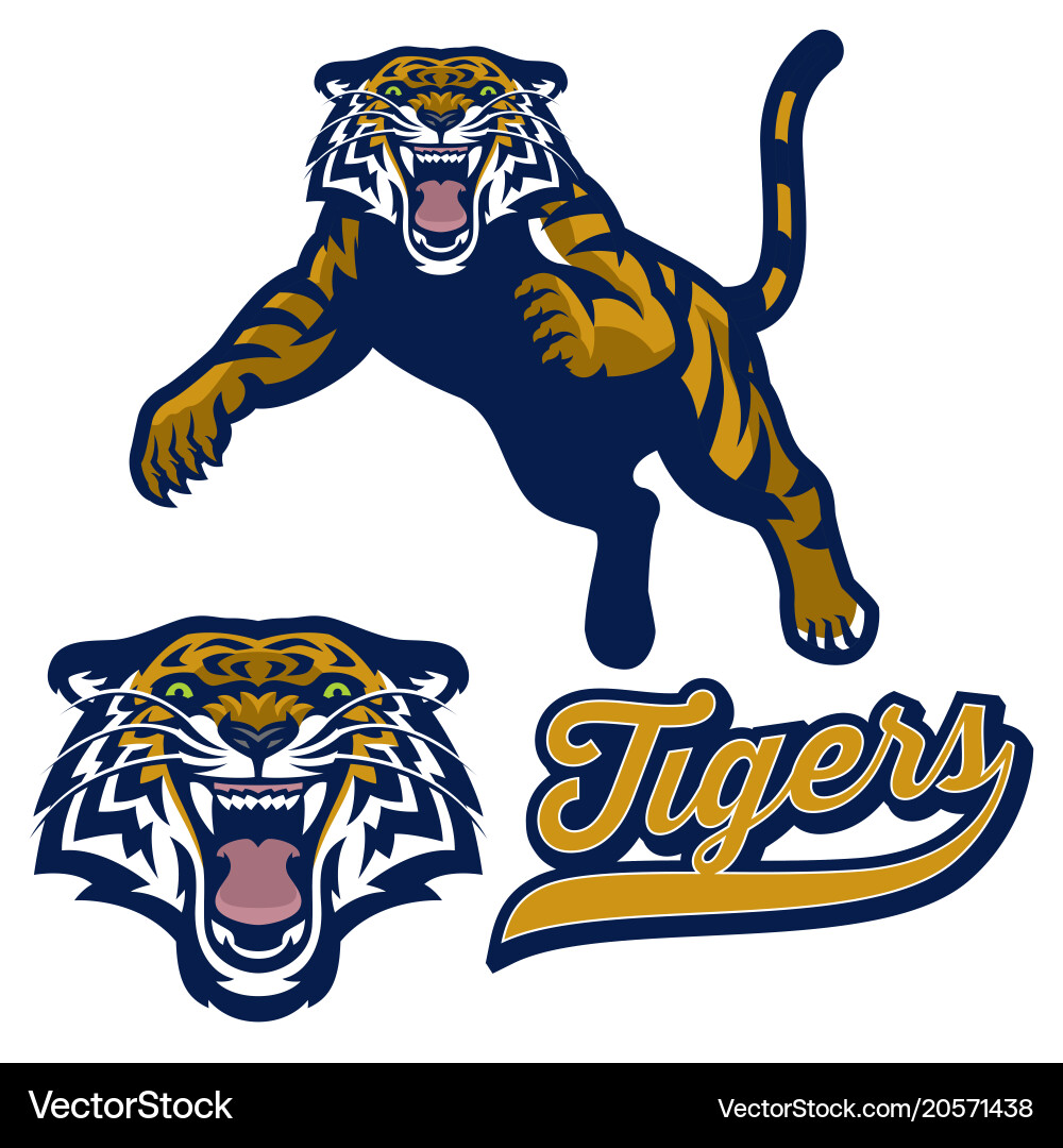 Tiger Pouncing Mascot Royalty Free Vector Image