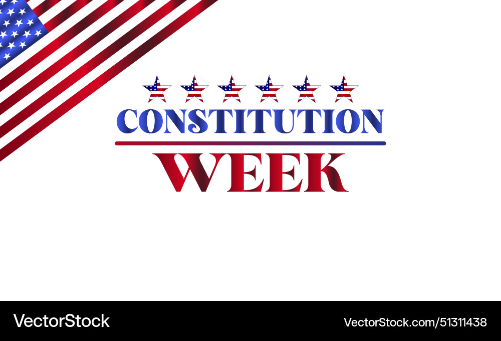 Unique text constitution week with usa flag design