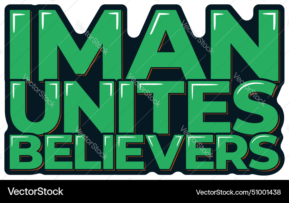 Unity in faith aesthetic lettering design Vector Image
