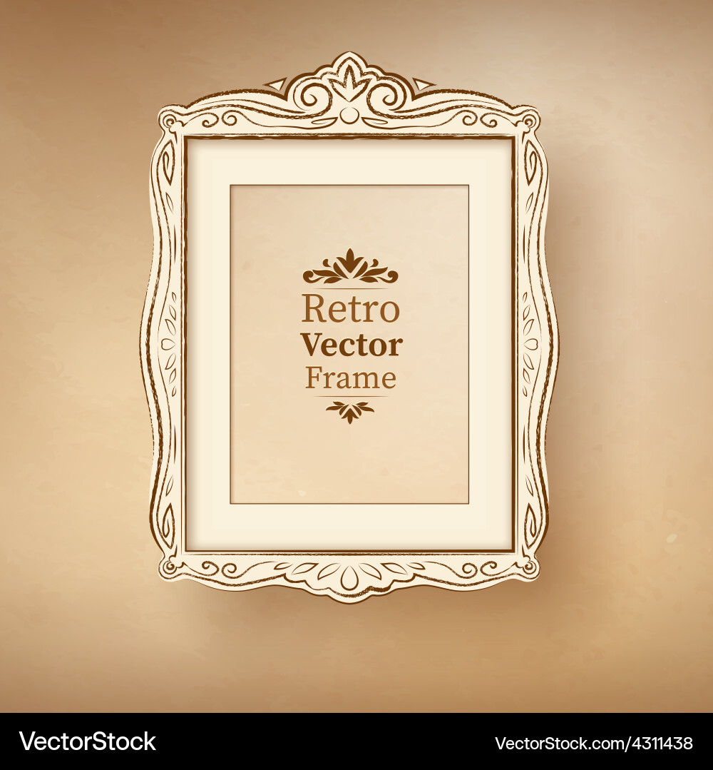 Vintage baroque frame Royalty Free Vector Image