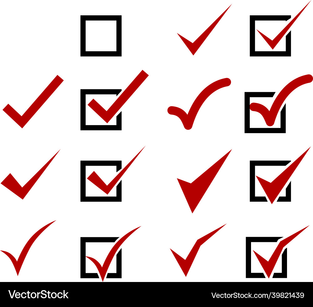 Chek marks Royalty Free Vector Image - VectorStock