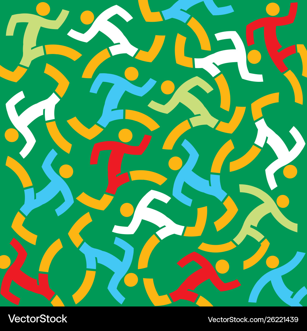 Colorful Running People Background Royalty Free Vector Image