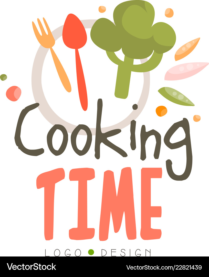 Cooking Time Logo - Badge Style Royalty Free Vector Image