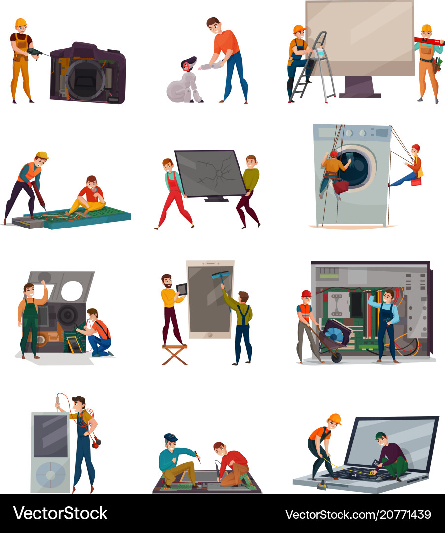 Electronics repair set Royalty Free Vector Image