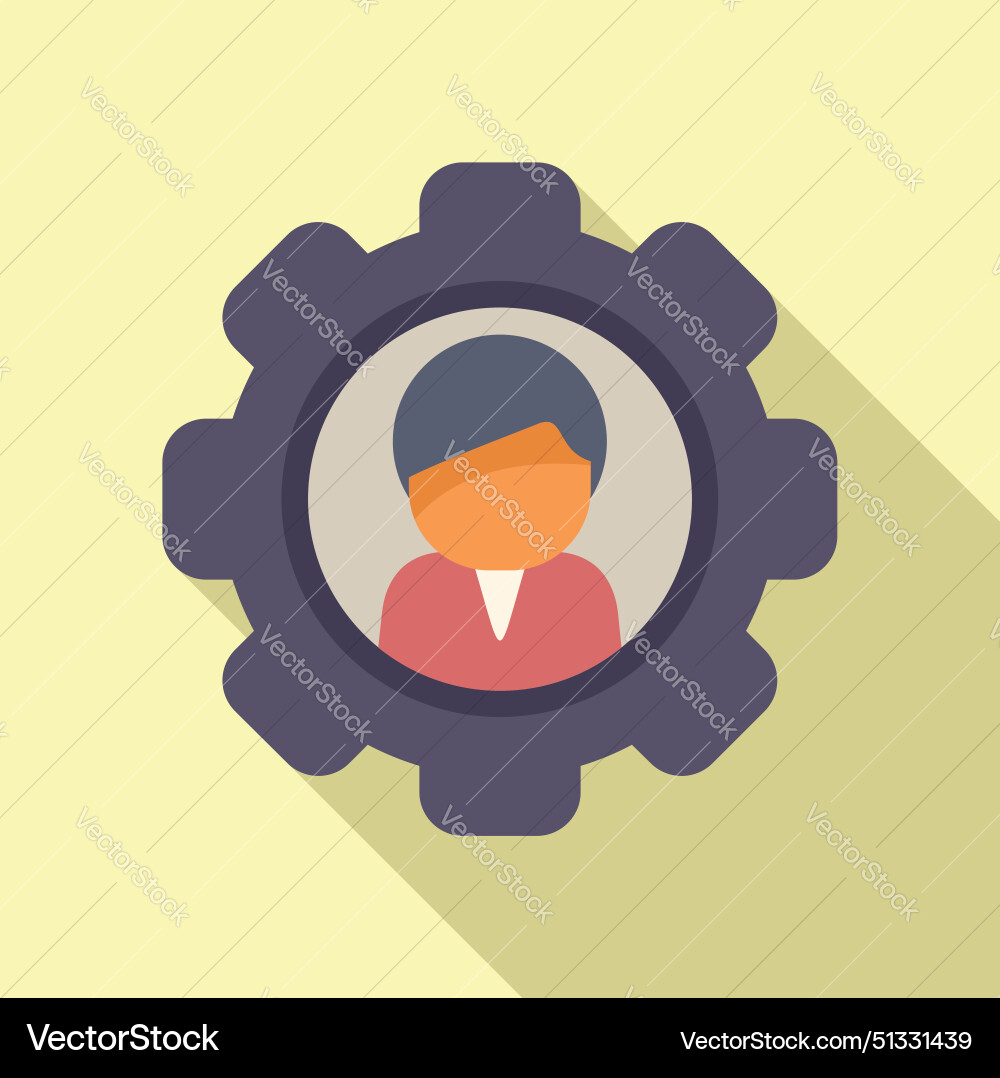 Engineer avatar icon with gears Royalty Free Vector Image