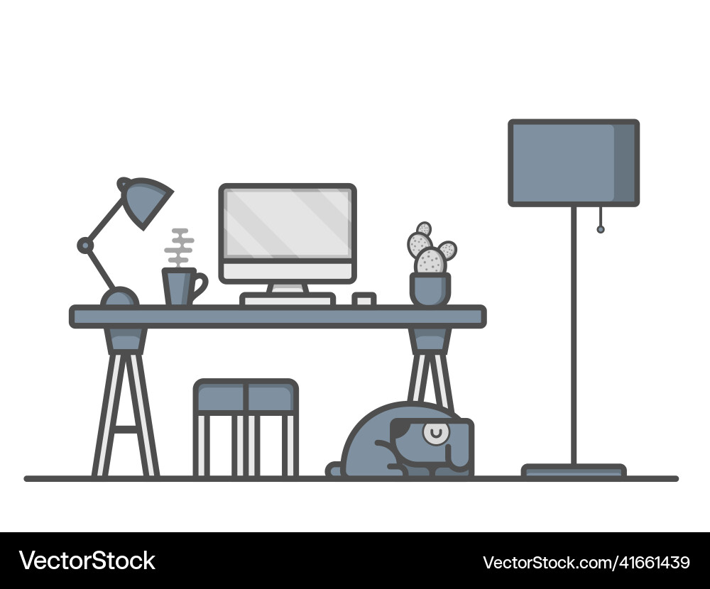 Home office Royalty Free Vector Image - VectorStock