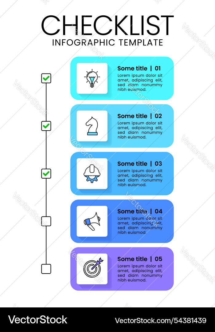 Infographic template checklist with vertical line Vector Image Infographic template checklist with vertical line Vector Image