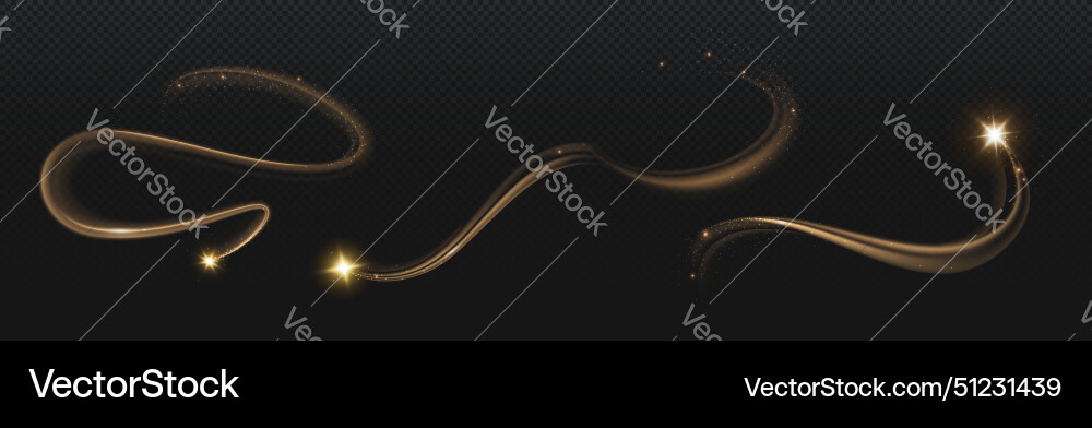 Magic star falling with golden trail Royalty Free Vector