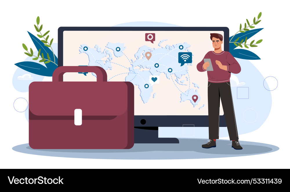 Man with networking opportunities businessman Vector Image