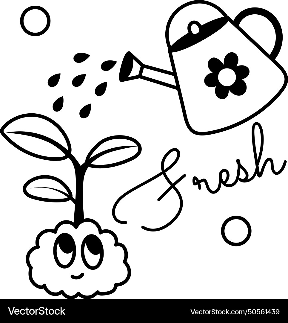 Watering plant Royalty Free Vector Image - VectorStock