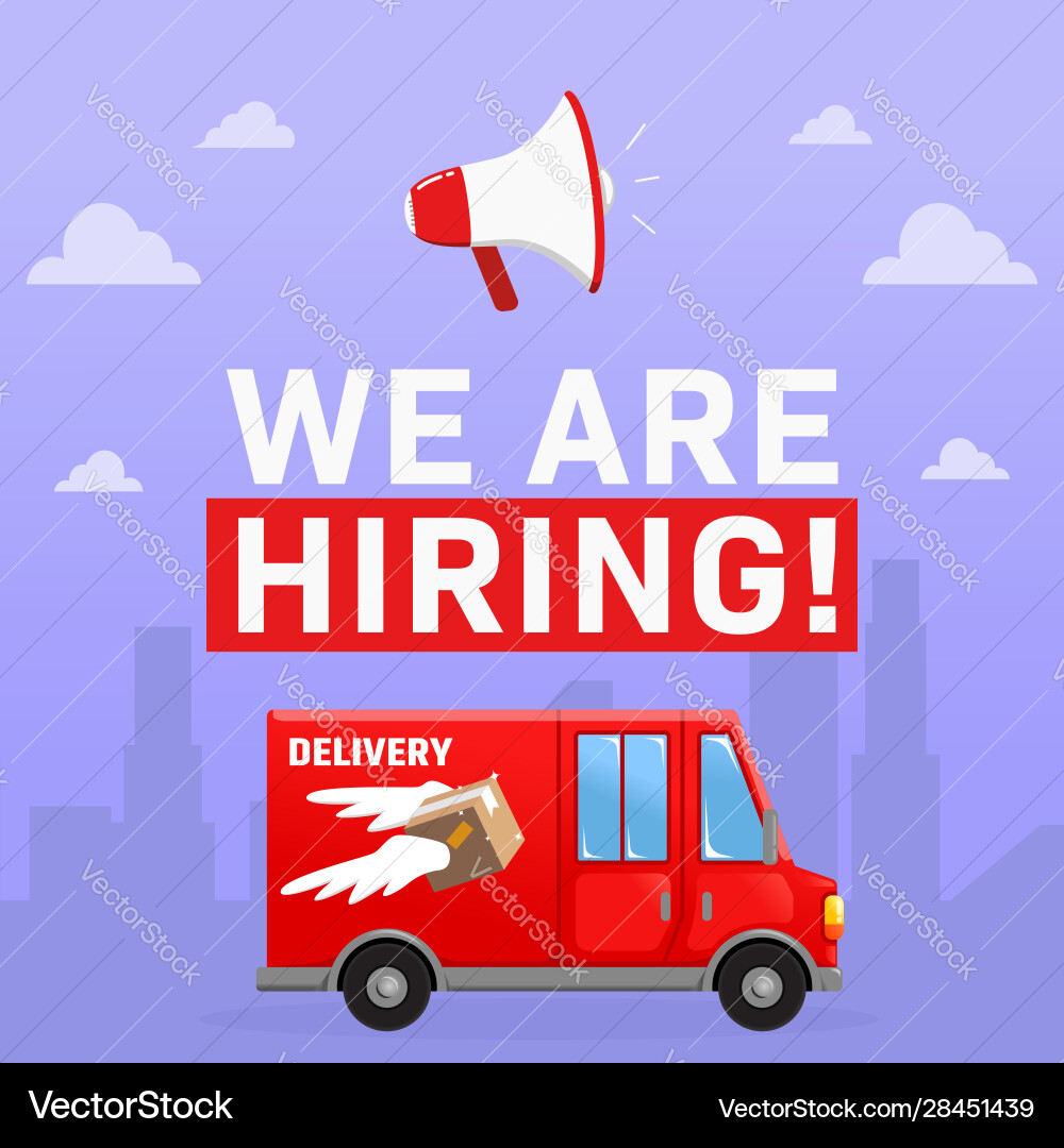 We are hiring driver poster recruitment Royalty Free Vector