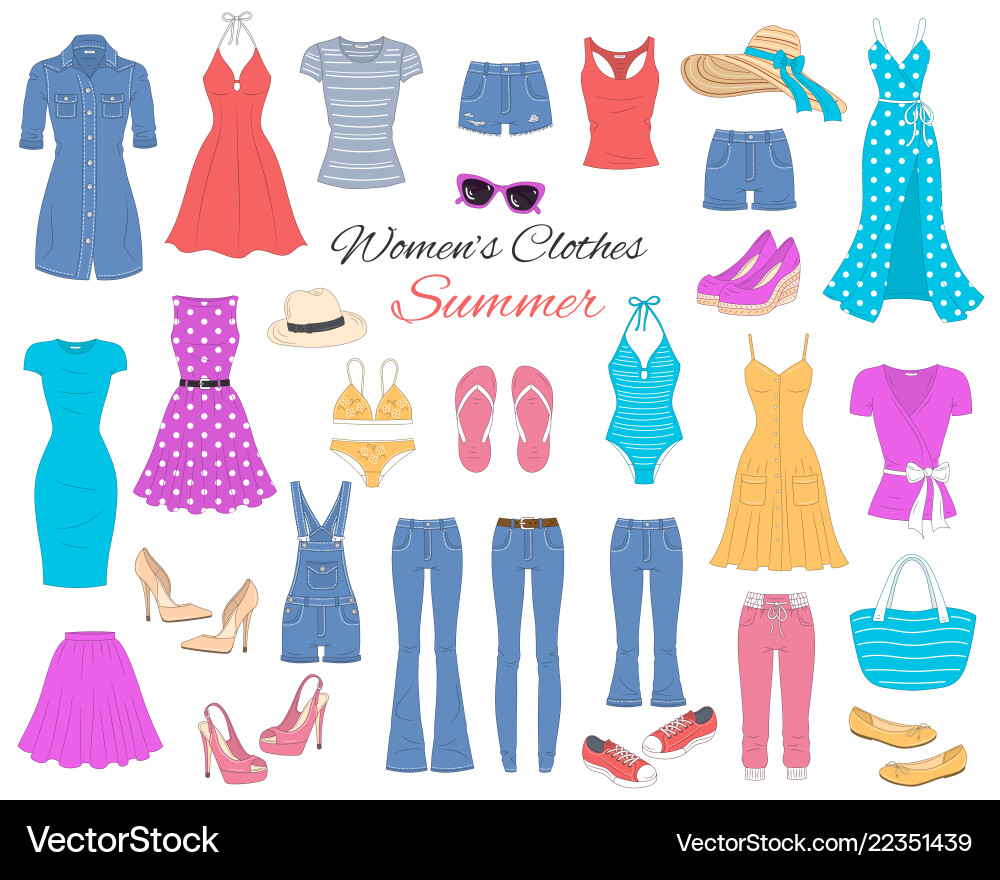 Women clothes collection Royalty Free Vector Image