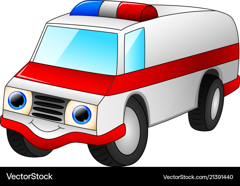 Ambulance car cartoon isolated on white background