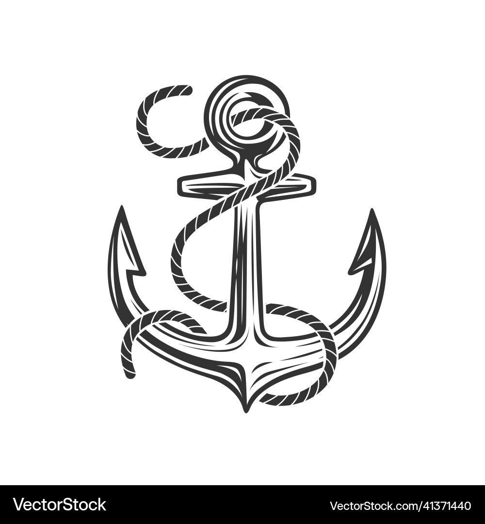 Anchor black and white Royalty Free Vector Image