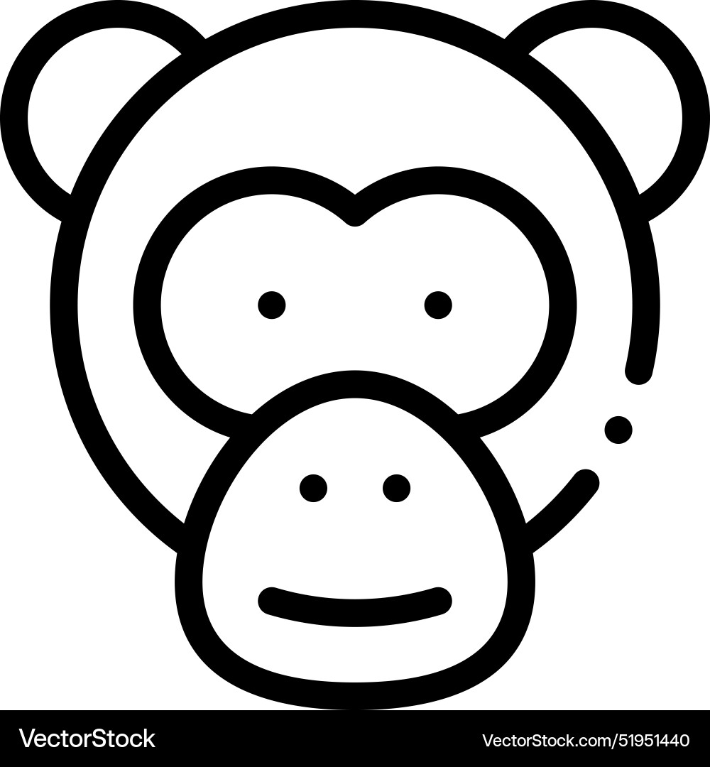 Chimpanzee icon thin linear style design isolated Vector Image
