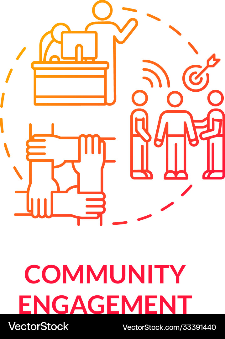 Community engagement red gradient concept icon Vector Image