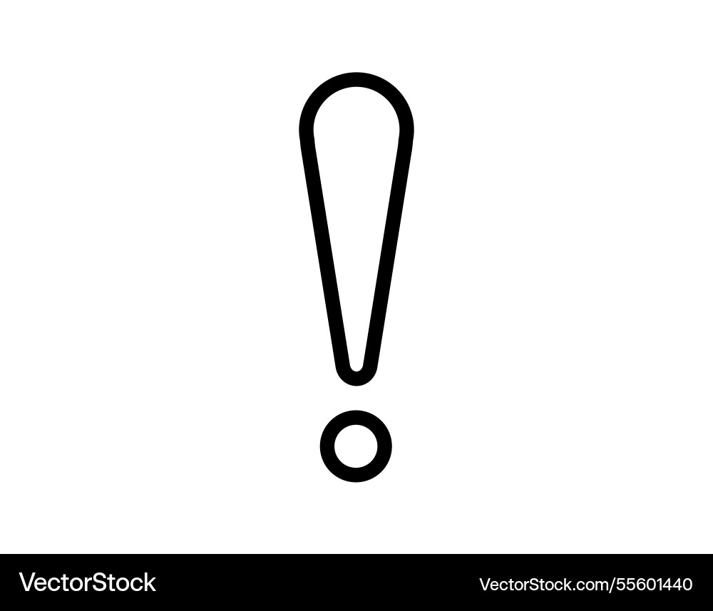Exclamation mark symbol in bold black Royalty Free Vector