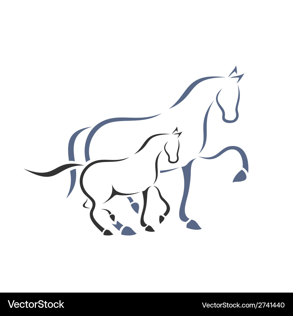 Horse and foal Royalty Free Vector Image - VectorStock