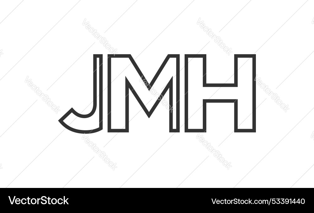 Jmh logo design template with strong and modern Vector Image