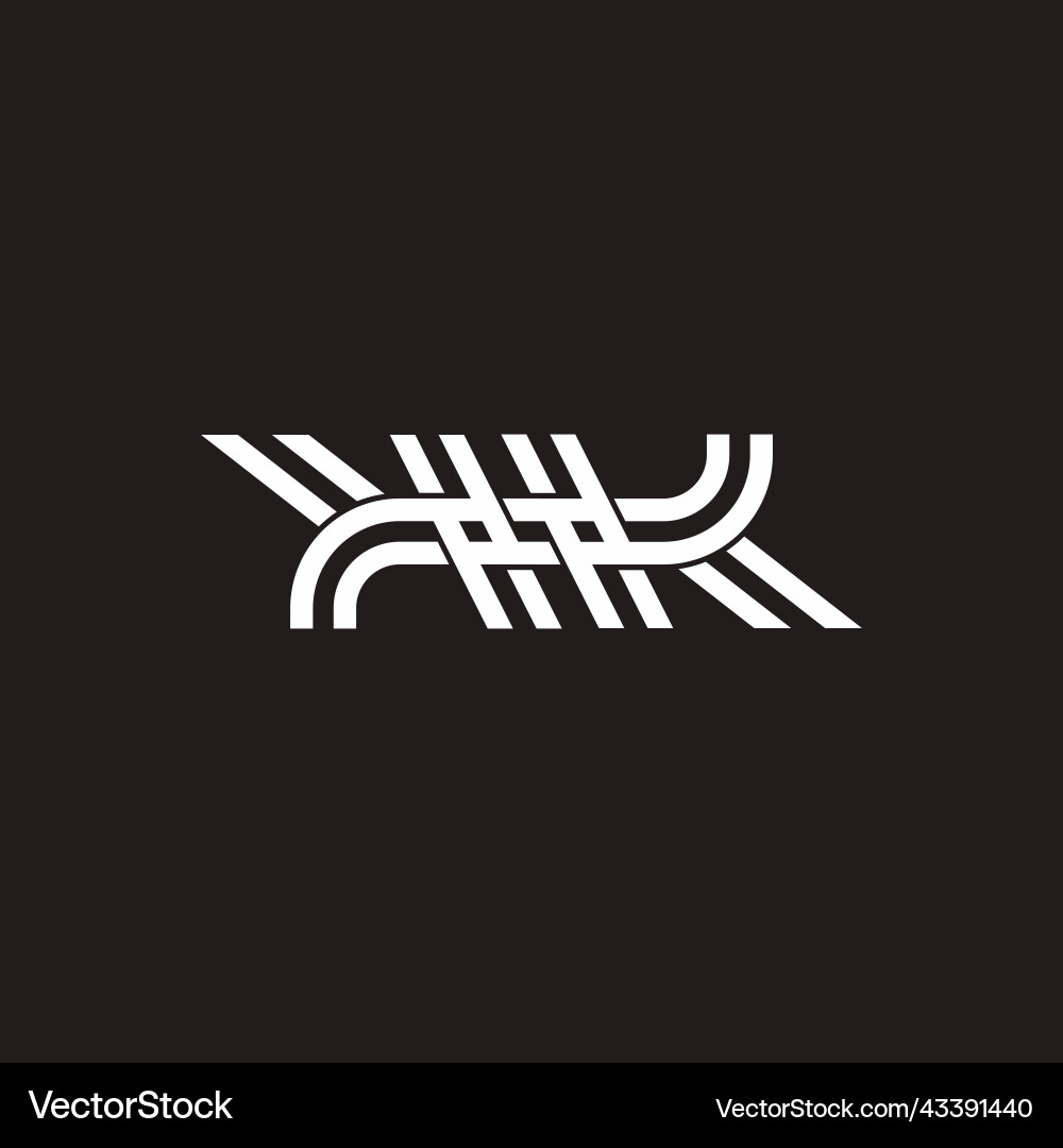 Letter kk stripes linear art geometric line logo Vector Image