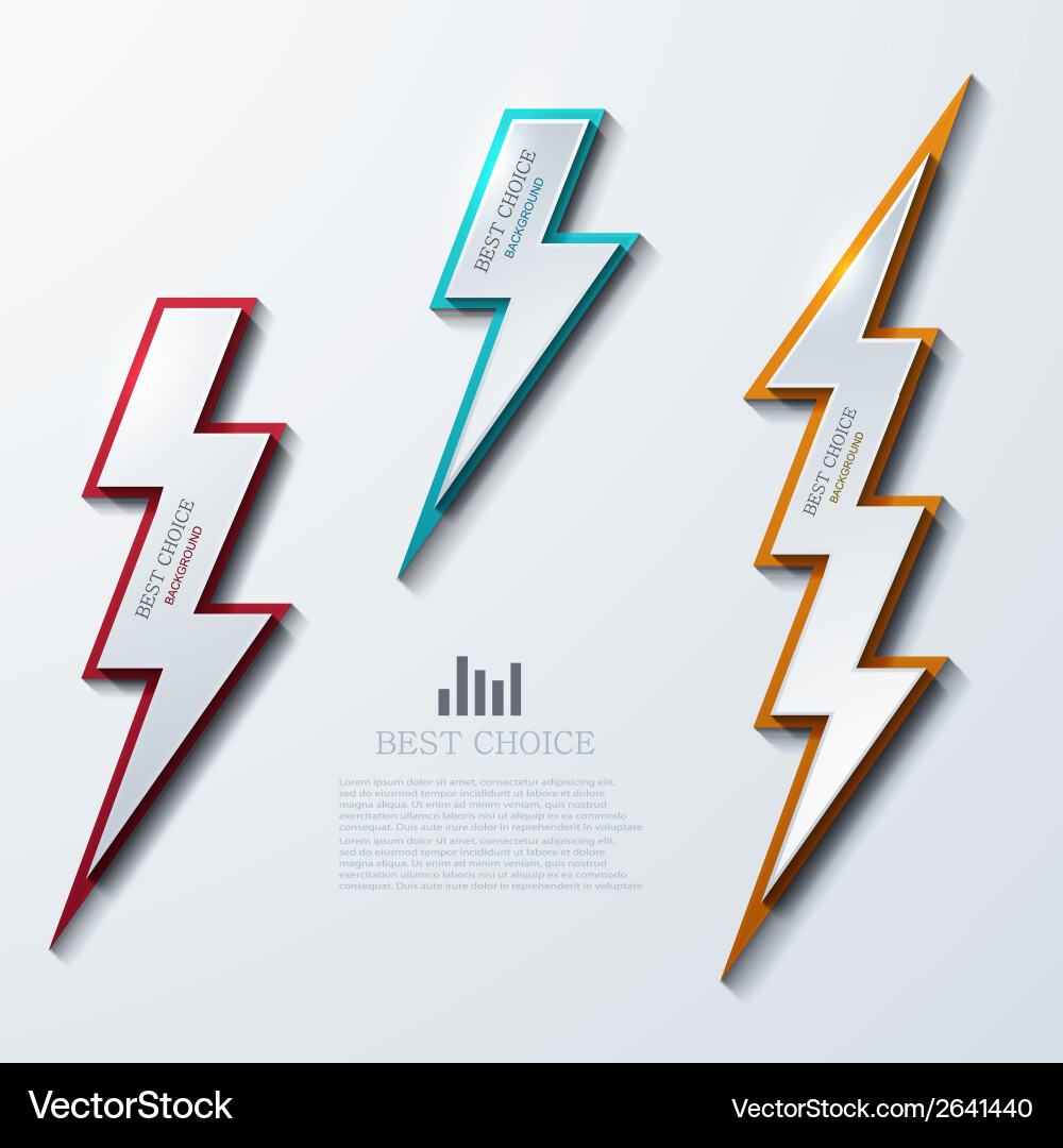 Lightning Bolt Banners - Set of 3 Royalty Free Vector Image