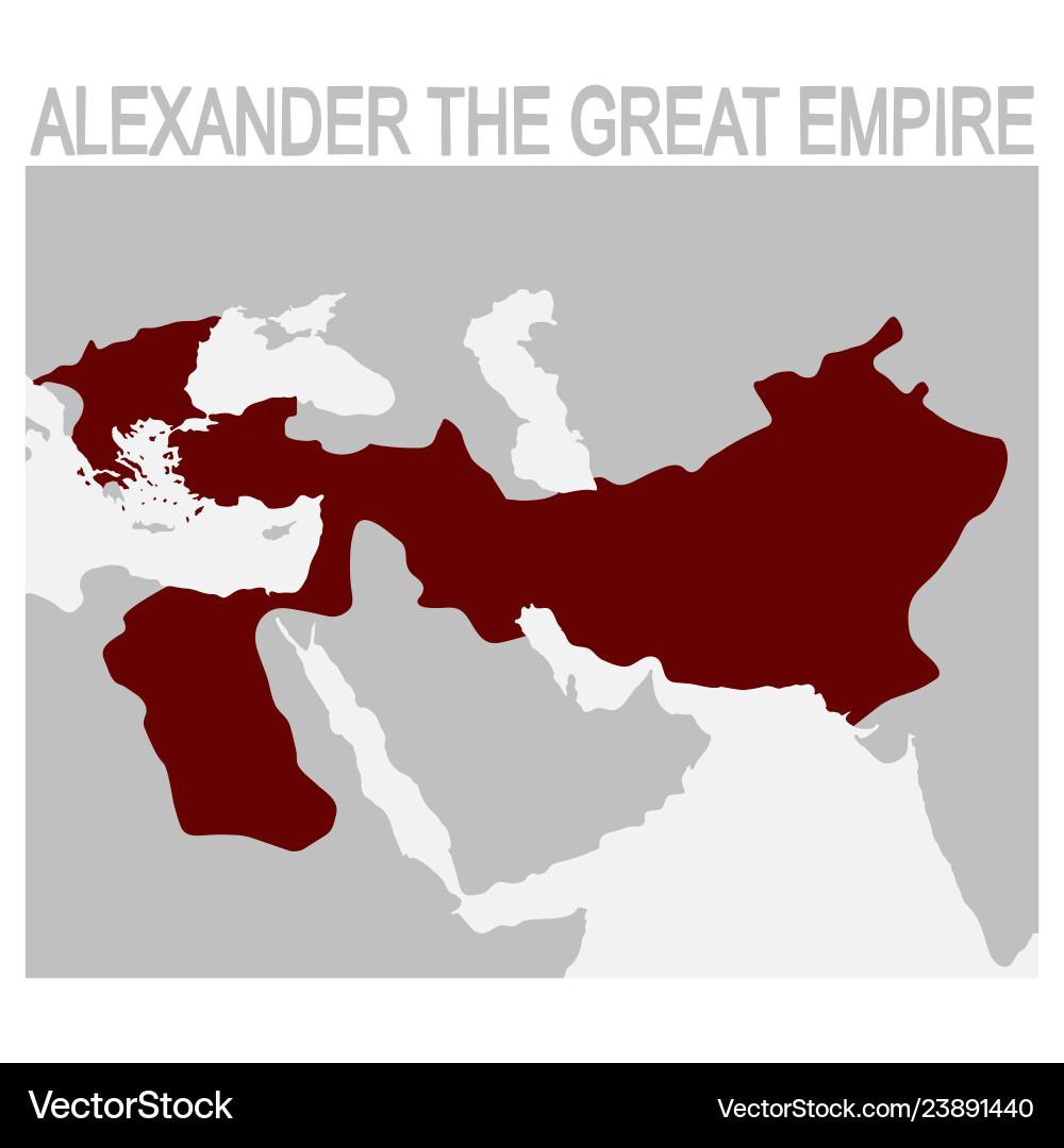 Map of the alexander great empire Royalty Free Vector Image