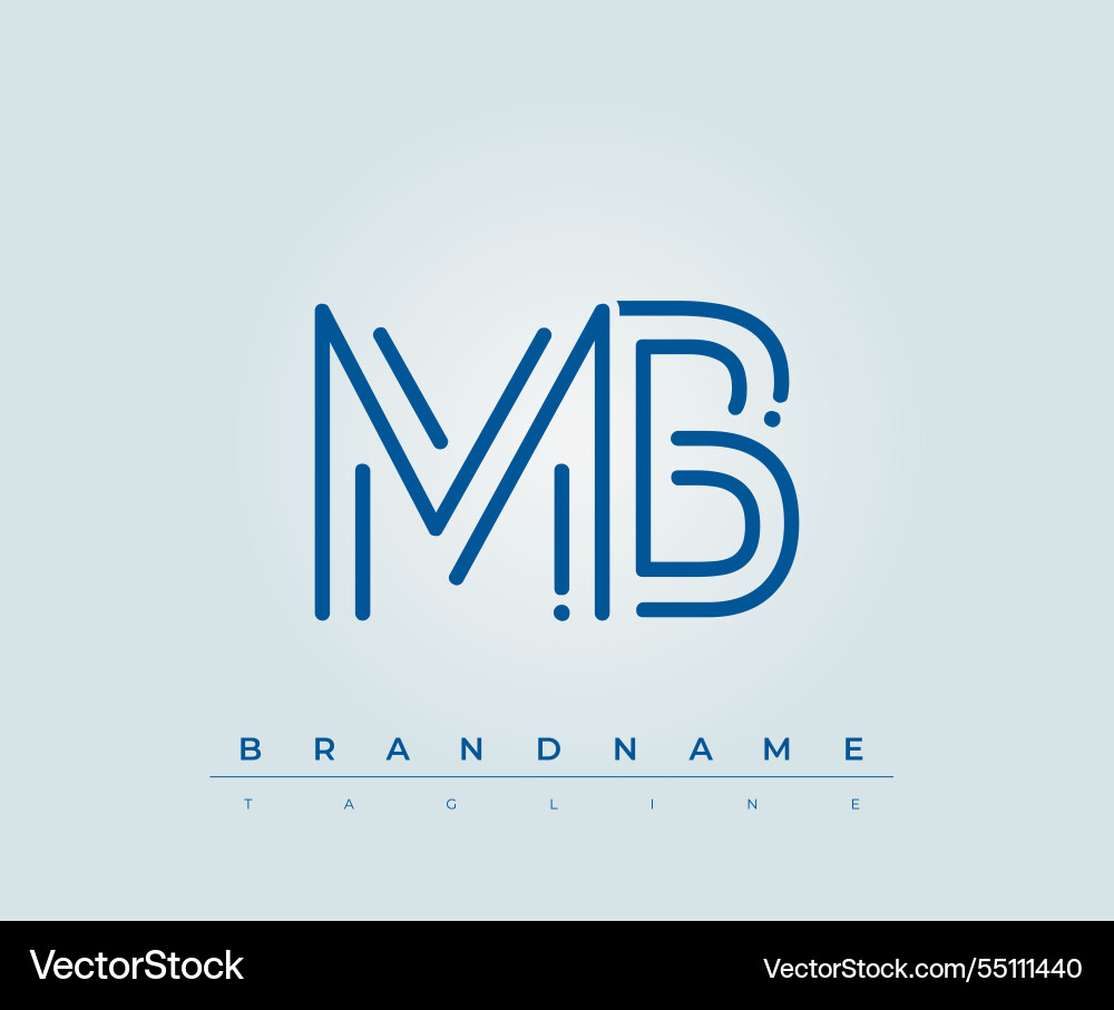 Mb technology letter logo template Royalty Free Vector Image
