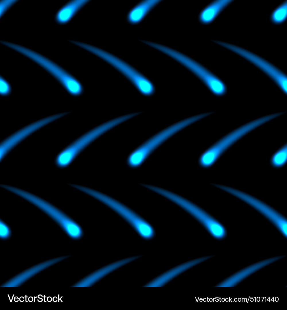 Neon light effects comet tails seamless pattern Vector Image