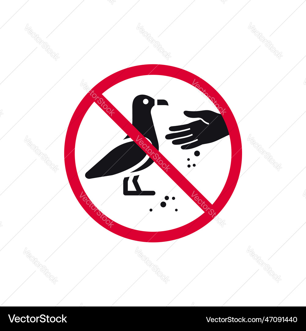 No Feeding Birds Sign Royalty Free Vector Image