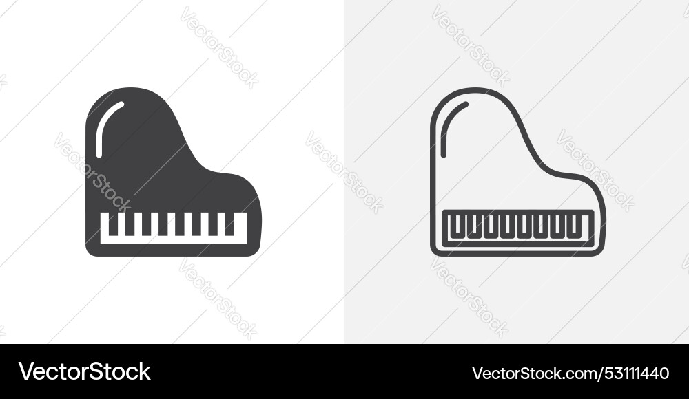 Piano thin line icon set Royalty Free Vector Image