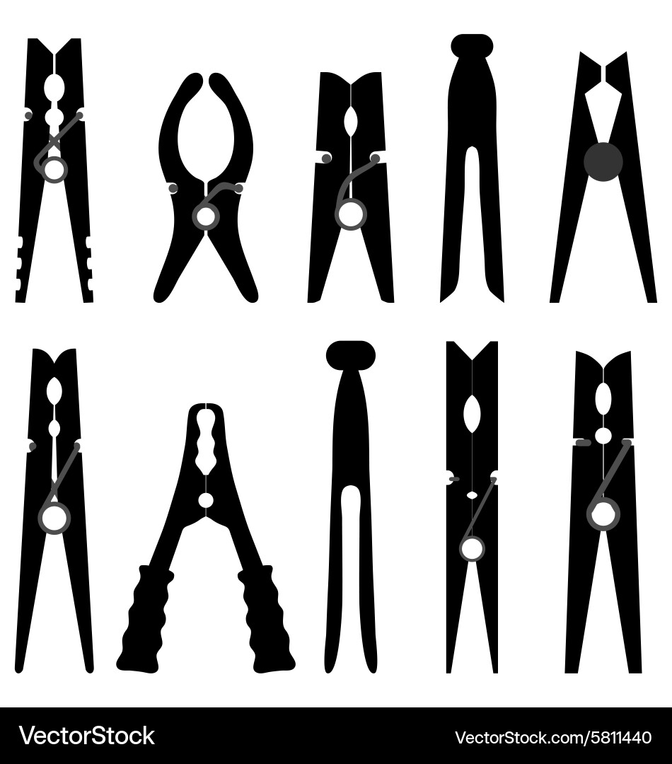 Set of Clothespins Royalty Free Vector Image - VectorStock