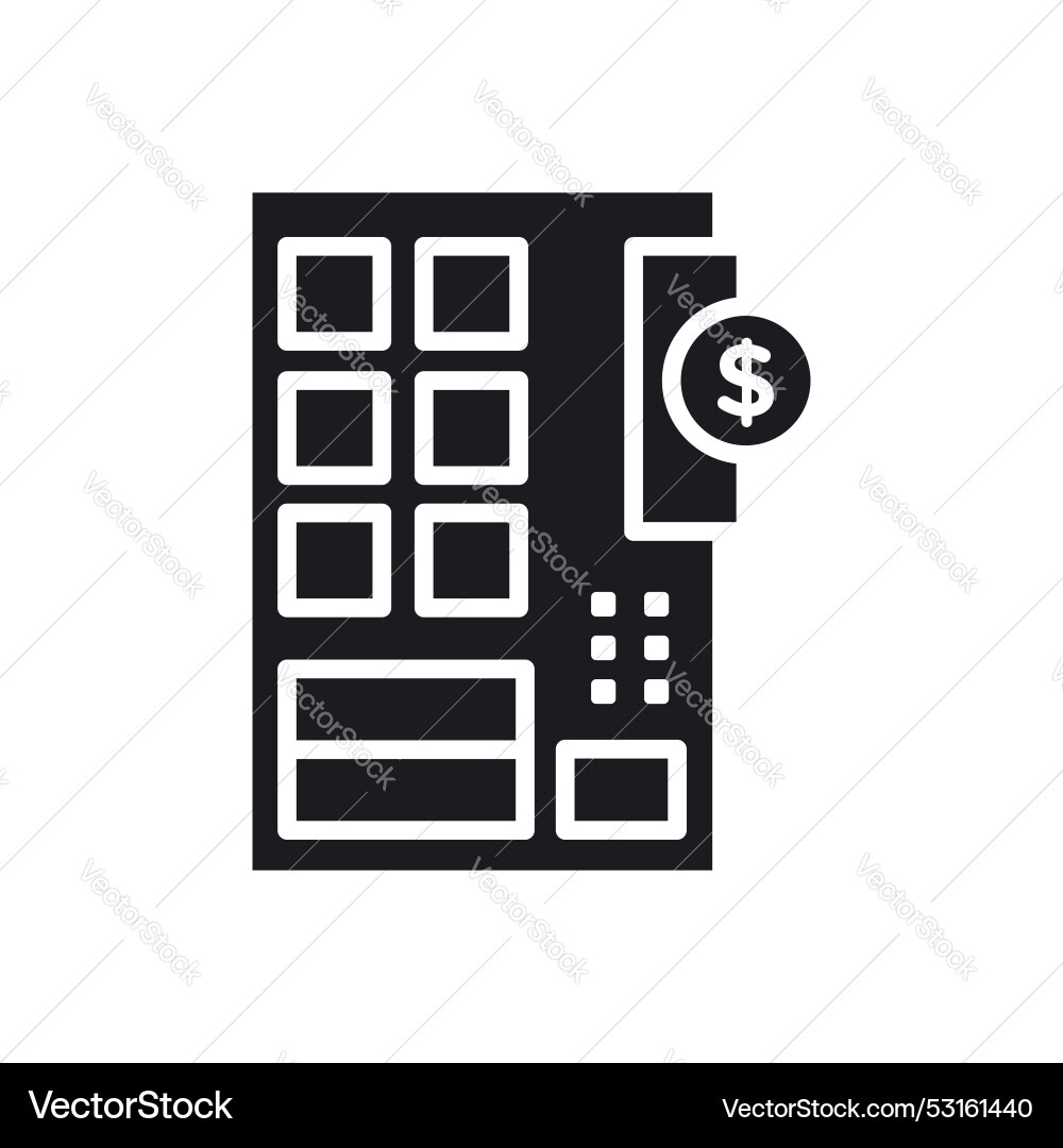 Vending Maschinensymbol auf weißem Hintergrund Vektorbild