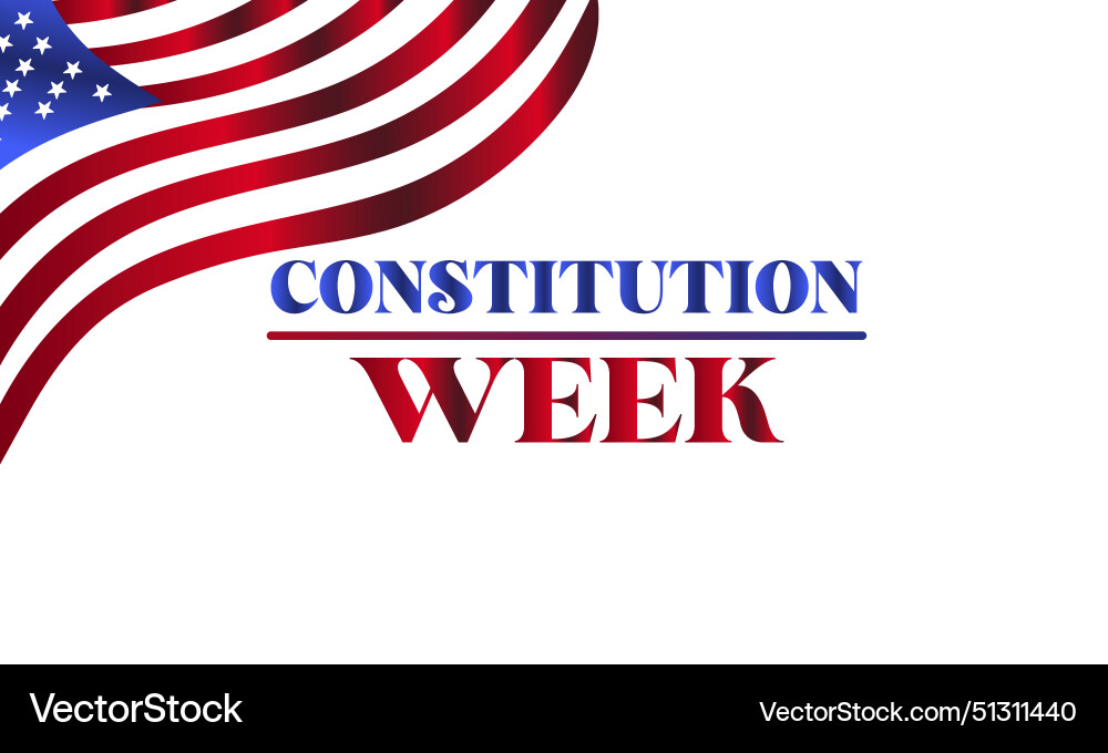 White background constitution week unique text Vector Image